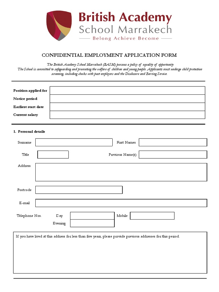 BASM Employment Application Form (English) | Download Free PDF | Criminal Record | Public Law