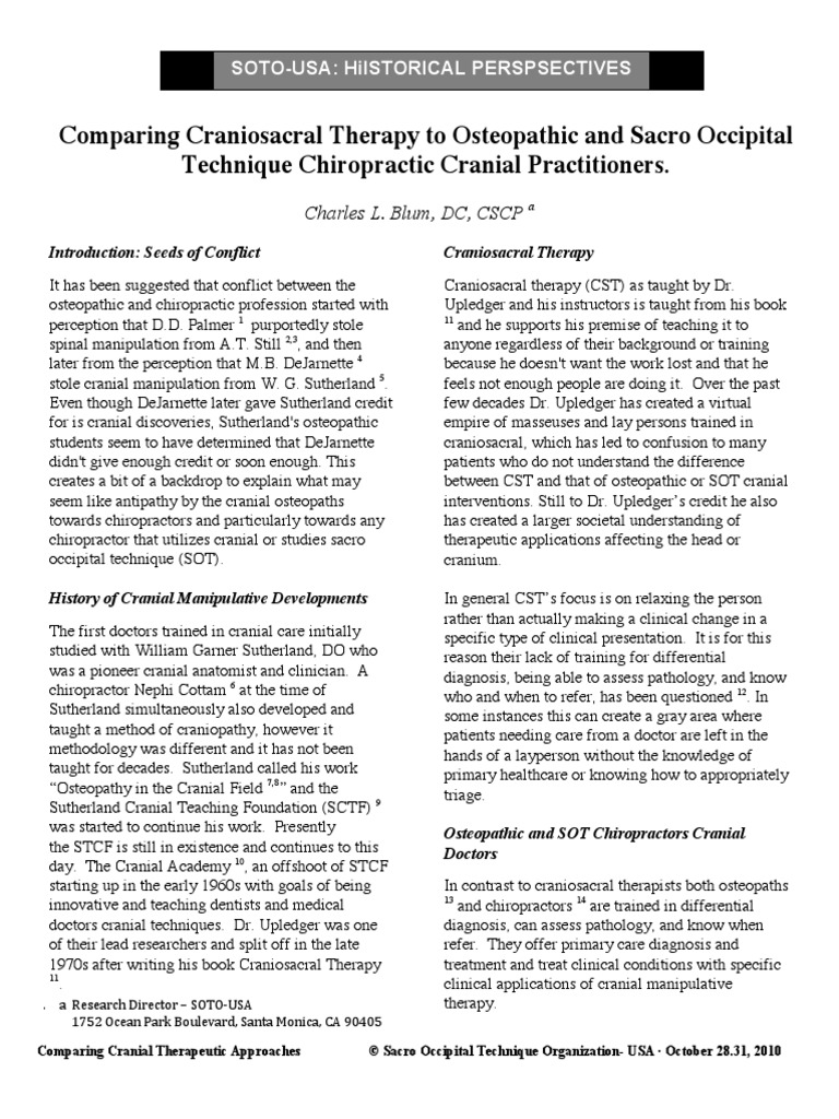 Comparing Craniosacral Therapy To Osteopathic and Sacro Occipital ...