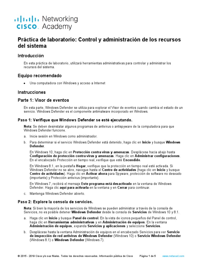 11.3.1.11 Lab - Monitor and Manage System Resources | PDF | Microsoft Windows | Archivo de ...