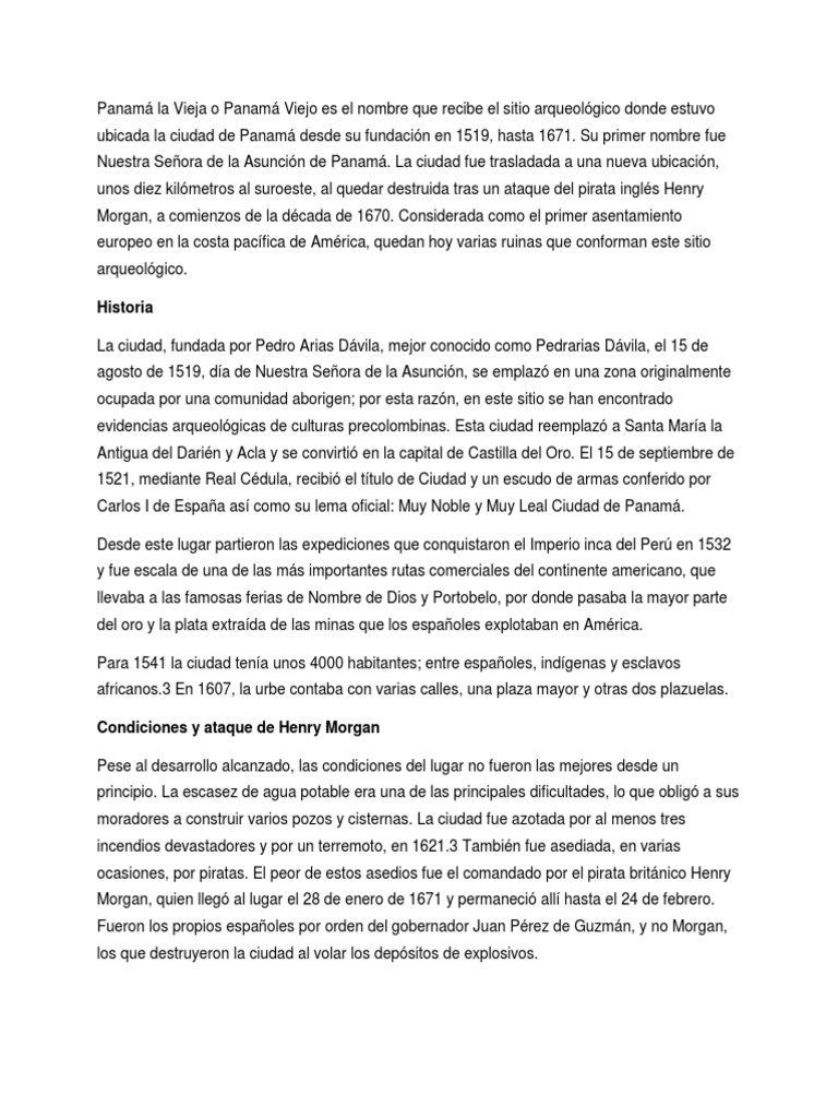 Panamá La Vieja | PDF