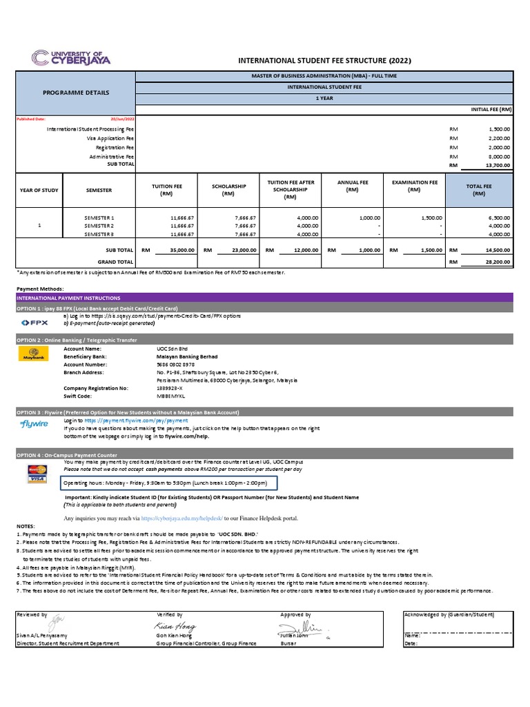 MBA Fees for International Students | PDF | Payments | Debit Card