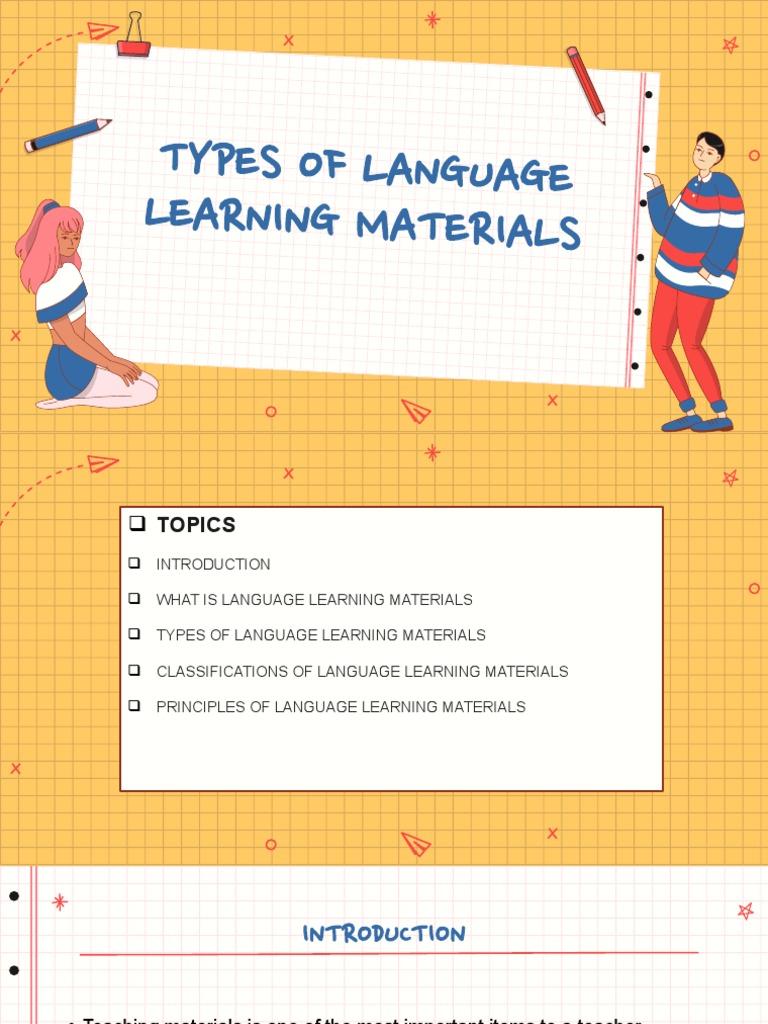 Types of Language Learning Materials | PDF | Flashcard | Learning