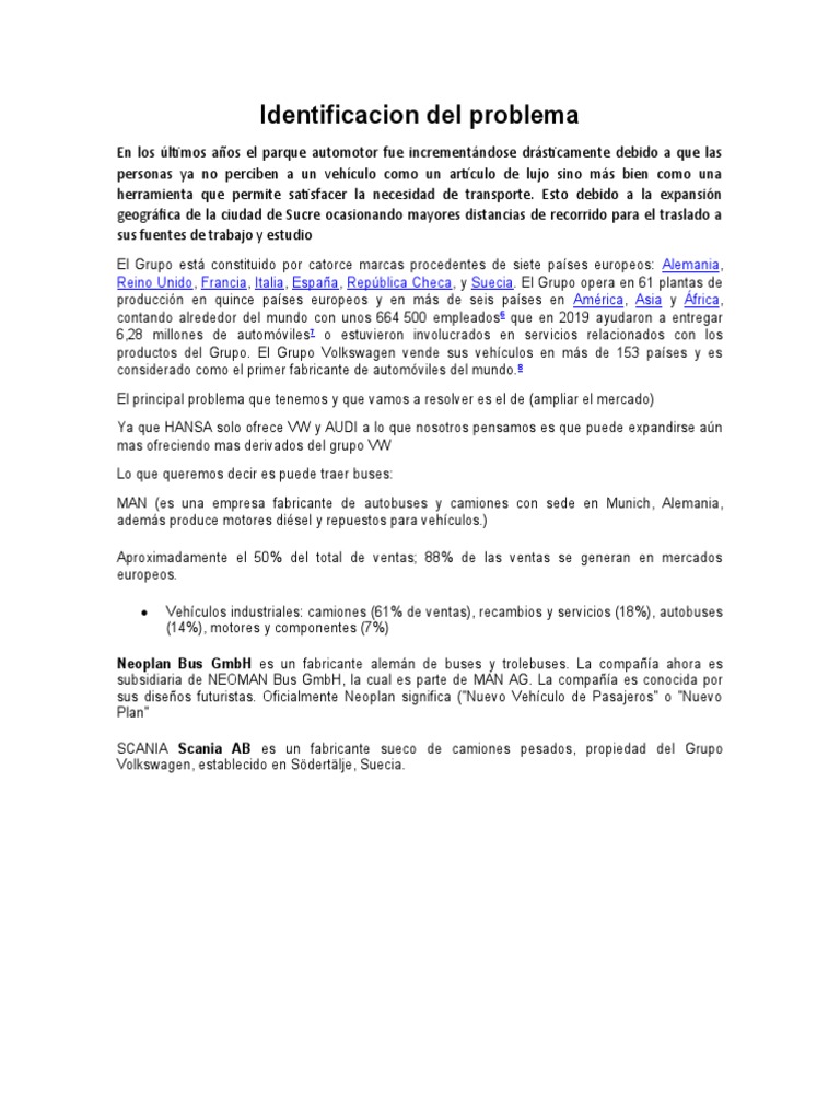 Expansión de Hansa en el Grupo Volkswagen | PDF | Volkswagen ...