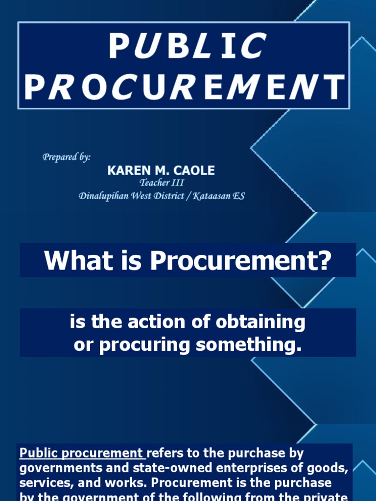 Powerpoint Presentation On Public Procurement | PDF | Procurement | Business