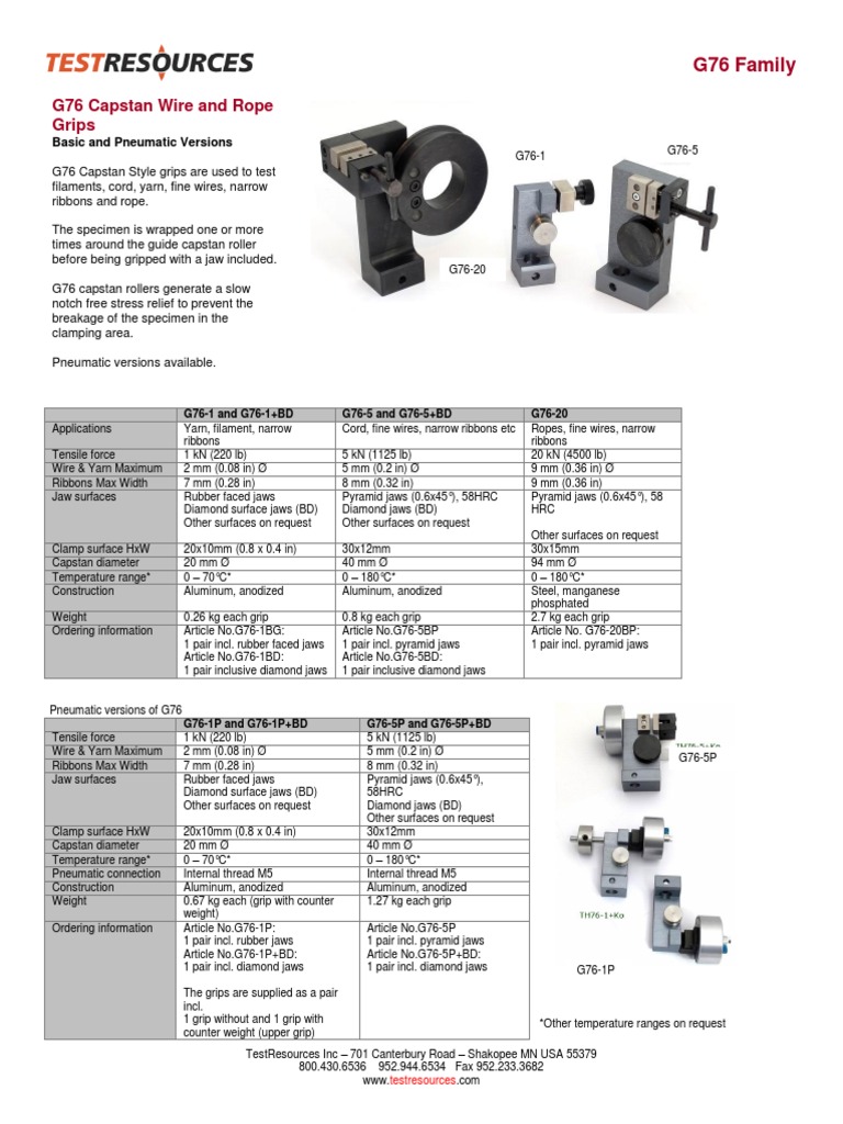 g76 Capstan Grip | PDF | Wire | Rope