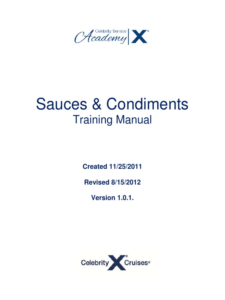 Sauces & Condiments Training Guide | PDF | Mustard (Condiment) | Tomato ...