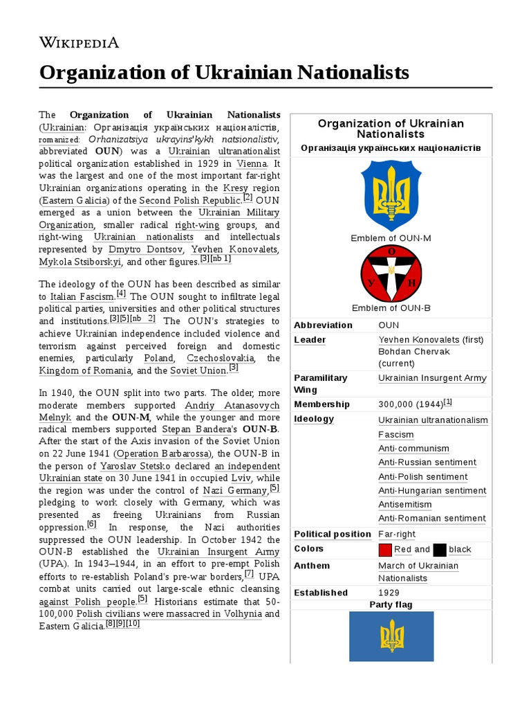 Organization of Ukrainian Nationalists | PDF | Political Theories | Ukraine