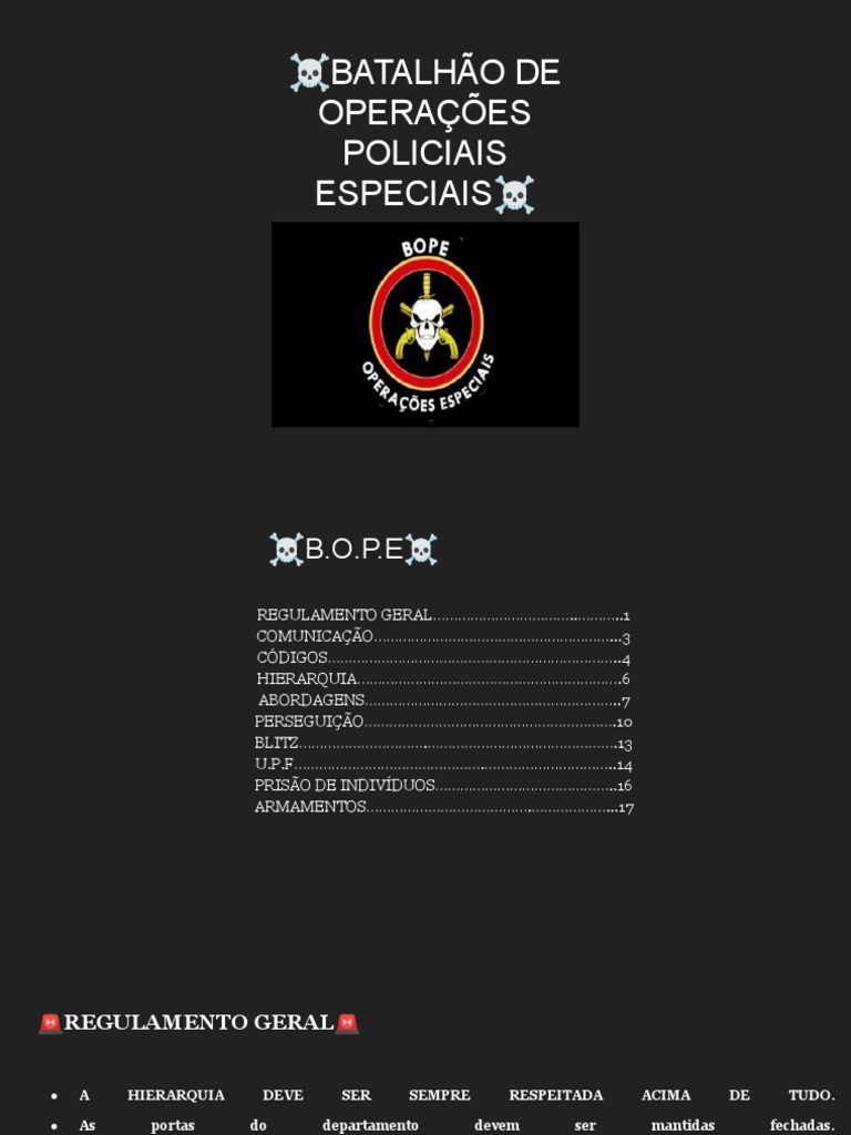 Manual B.O.P.E | PDF | Polícia | Rádio