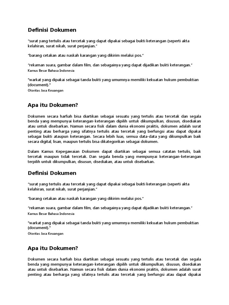 Definisi dan Arti Dokumen | PDF | Filsafat | Kajian Bahasa Asing