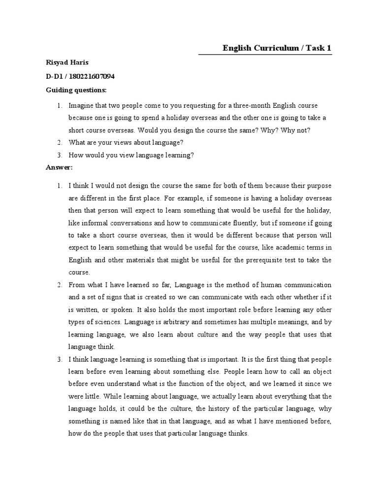 Designing Effective English Syllabuses | PDF | Curriculum | English ...