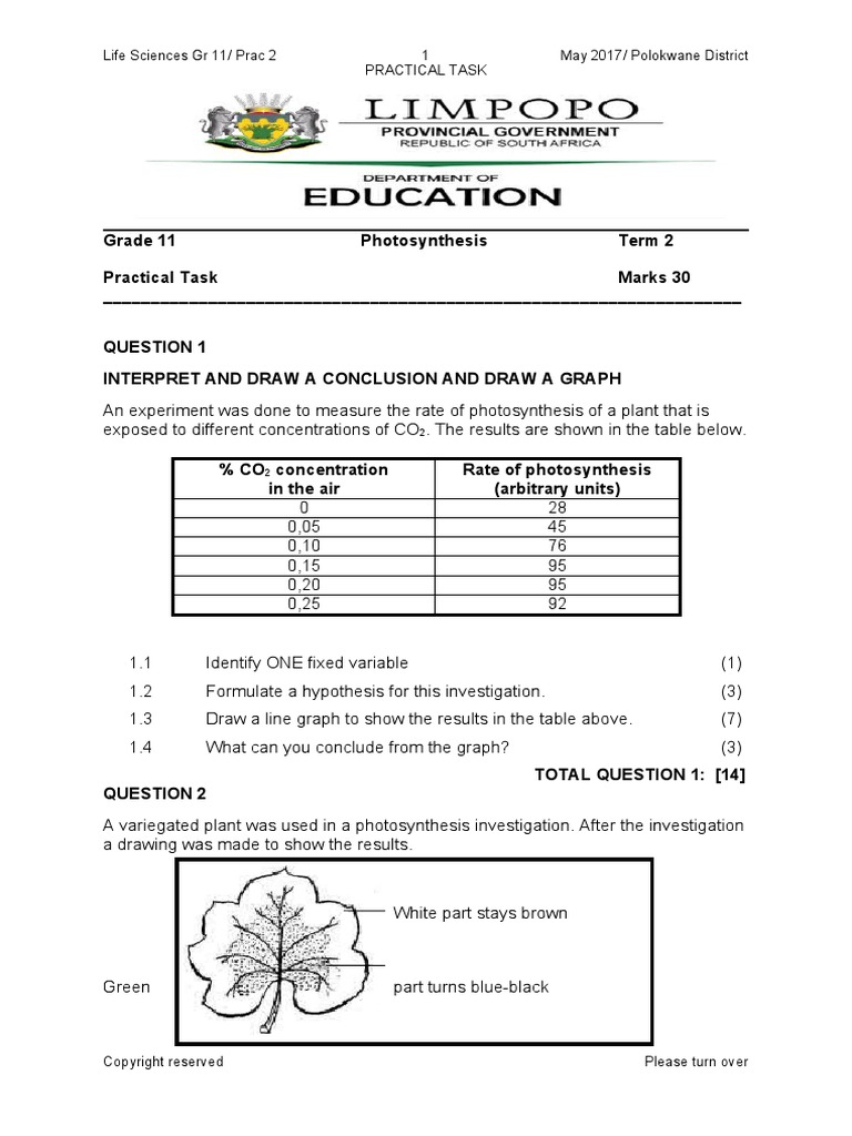 Life Sciences Practical Task 2 Grade 11 2017 | Download Free PDF ...