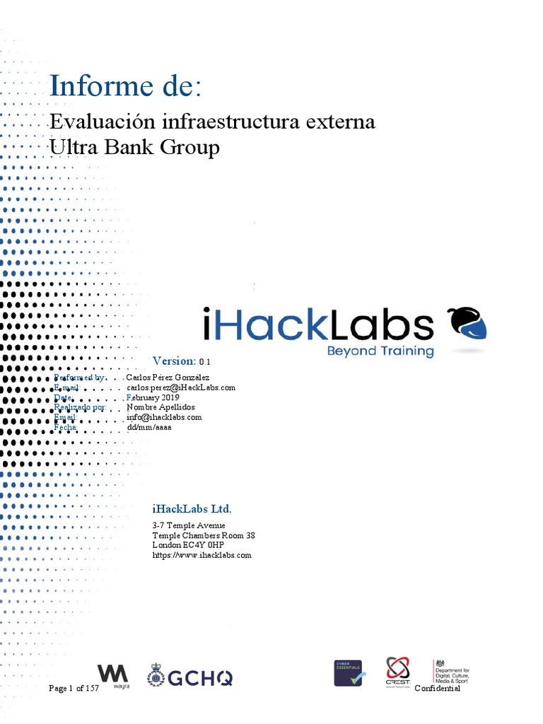Plantilla Reporte Certificación | PDF | Domain Name System | Vulnerability (Computing)