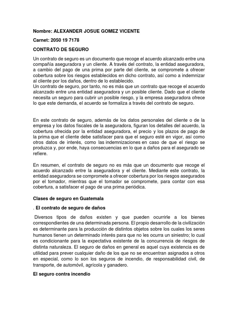 Resumen de Contrato de Seguro | PDF | Seguro | Póliza de seguros