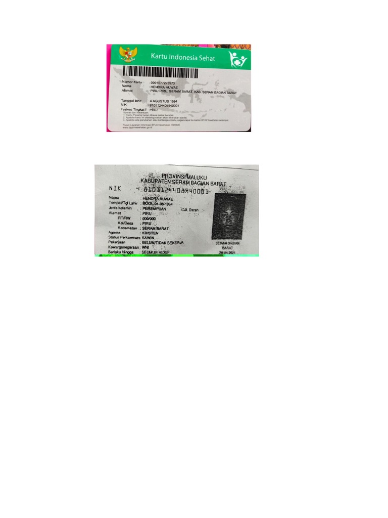 KTP Dan BPJS Hendra | PDF