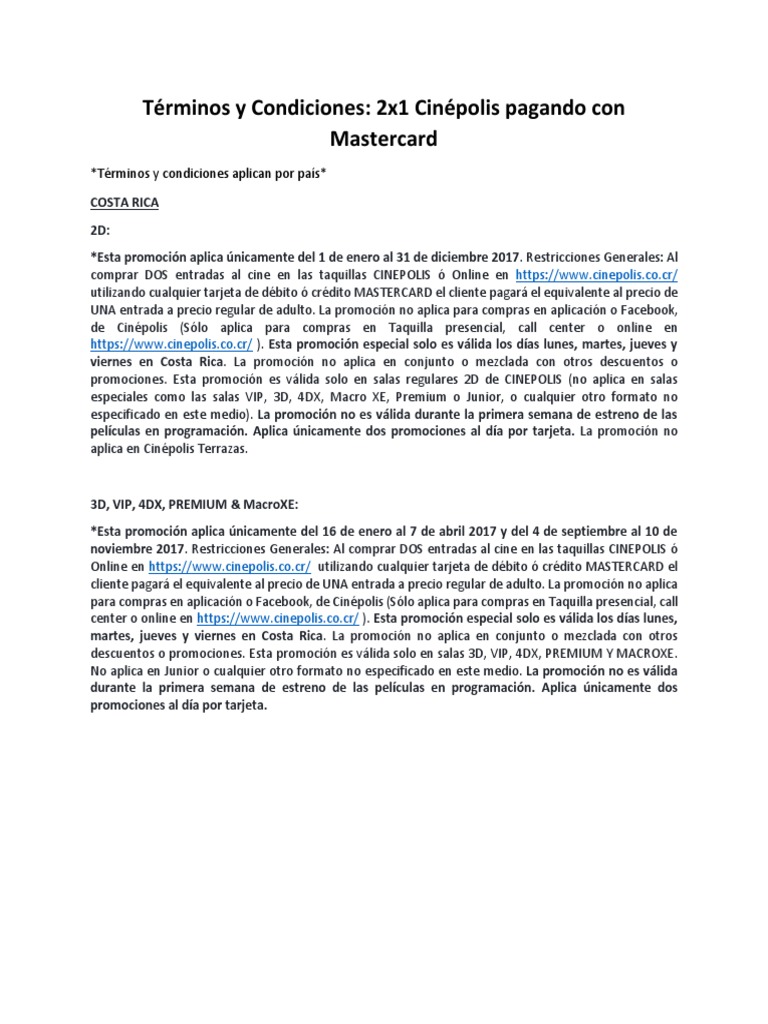 TyC 2x1cinepolis | PDF