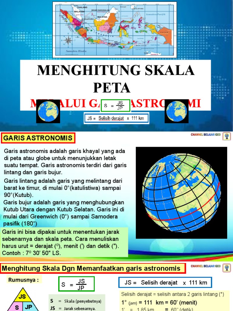 Menghitung Skala Peta Dari Gais Astronomis .Pps | PDF | Metode & Bahan Ajar
