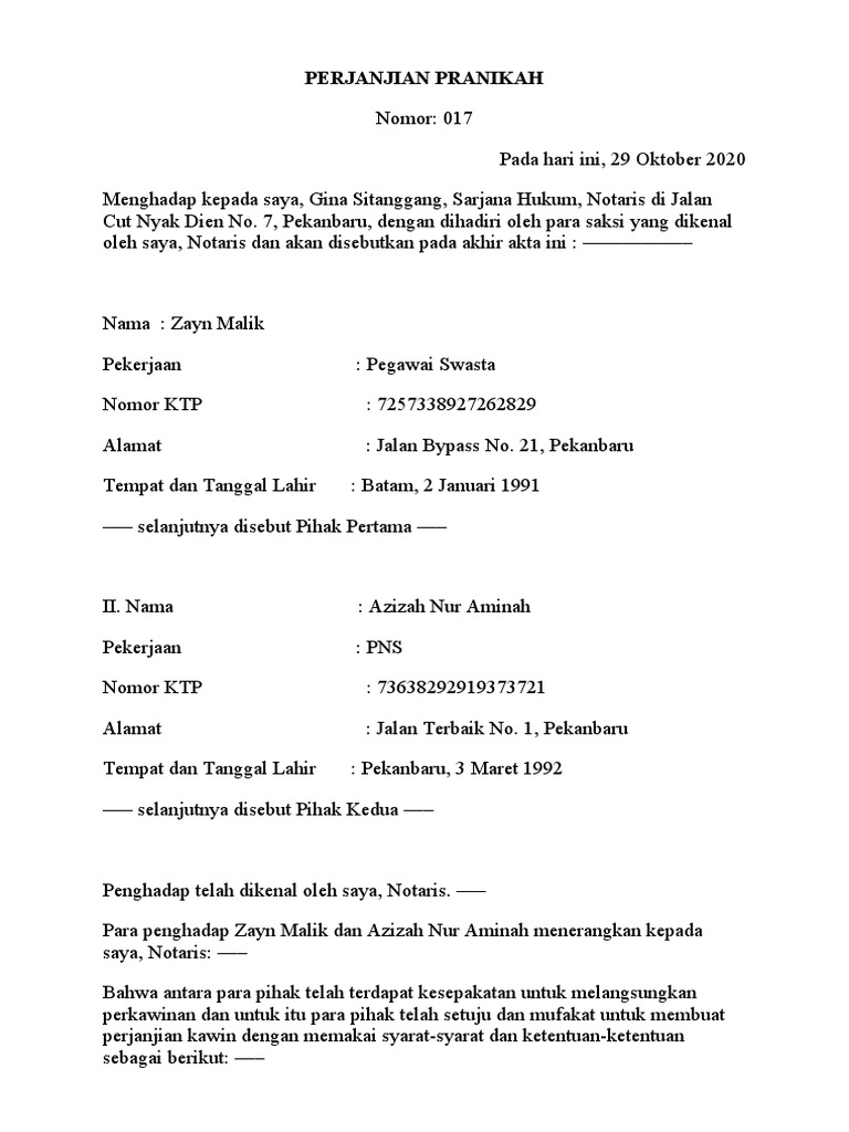 Perjanjian Pranikah | PDF