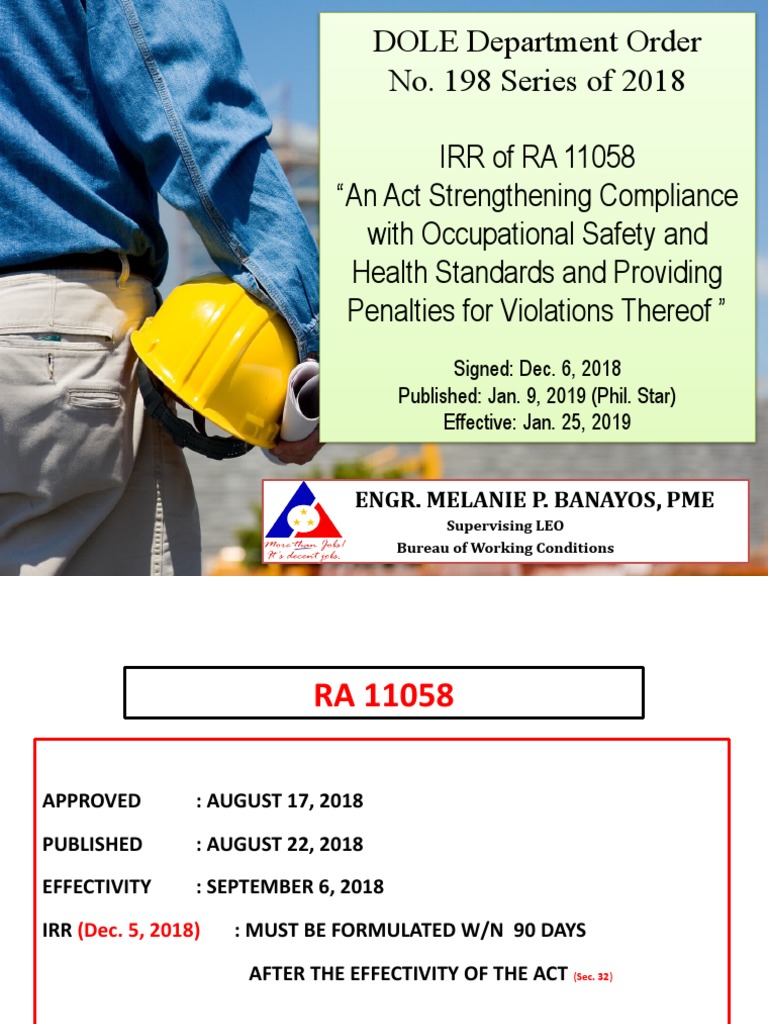 Ra 11058 Irr-Repesom | Download Free PDF | Occupational Safety And ...