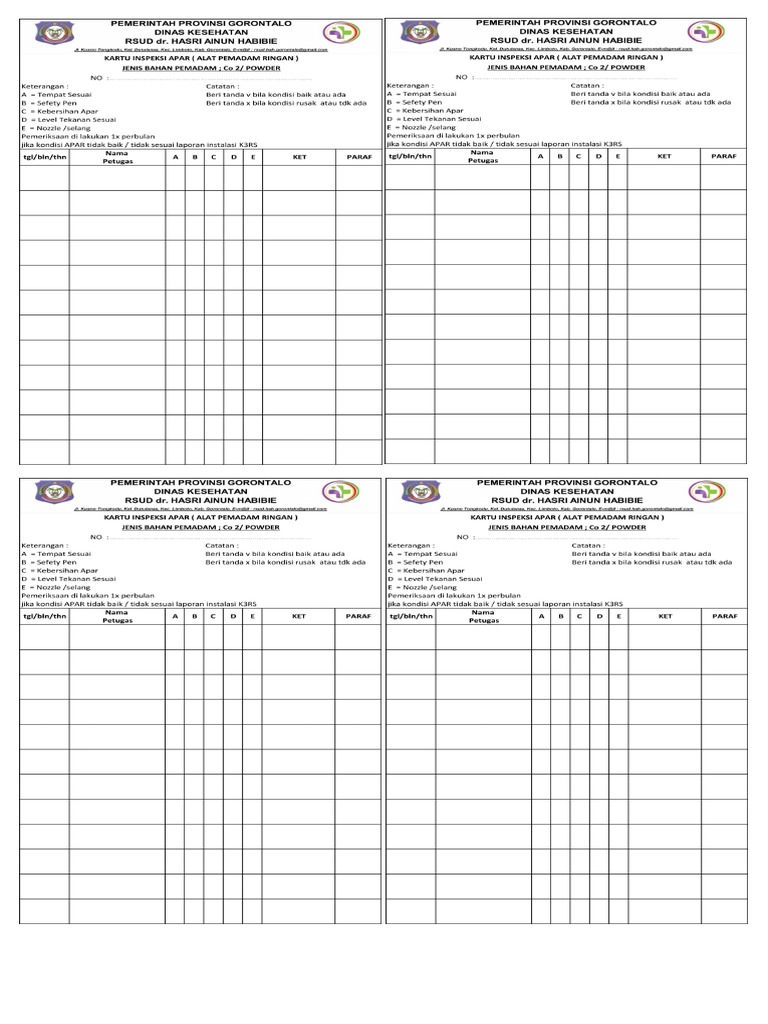 Ceklist APAR Print | PDF