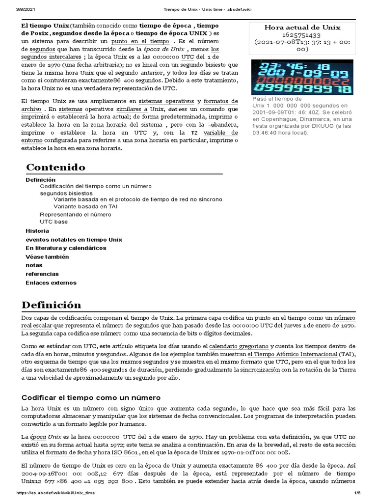 Tiempo de Unix - Unix Time | PDF | Arquitectura de Computadores ...