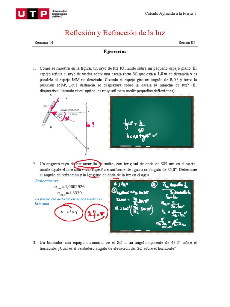 S14.s1 - Ejercicios - Luz | PDF | Ligero | Espejo