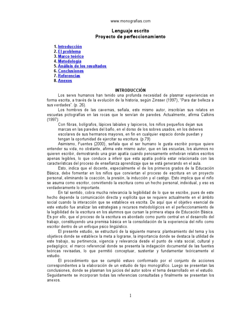 Lenguaje Escrito | PDF | Método de enseñanza | Educación primaria