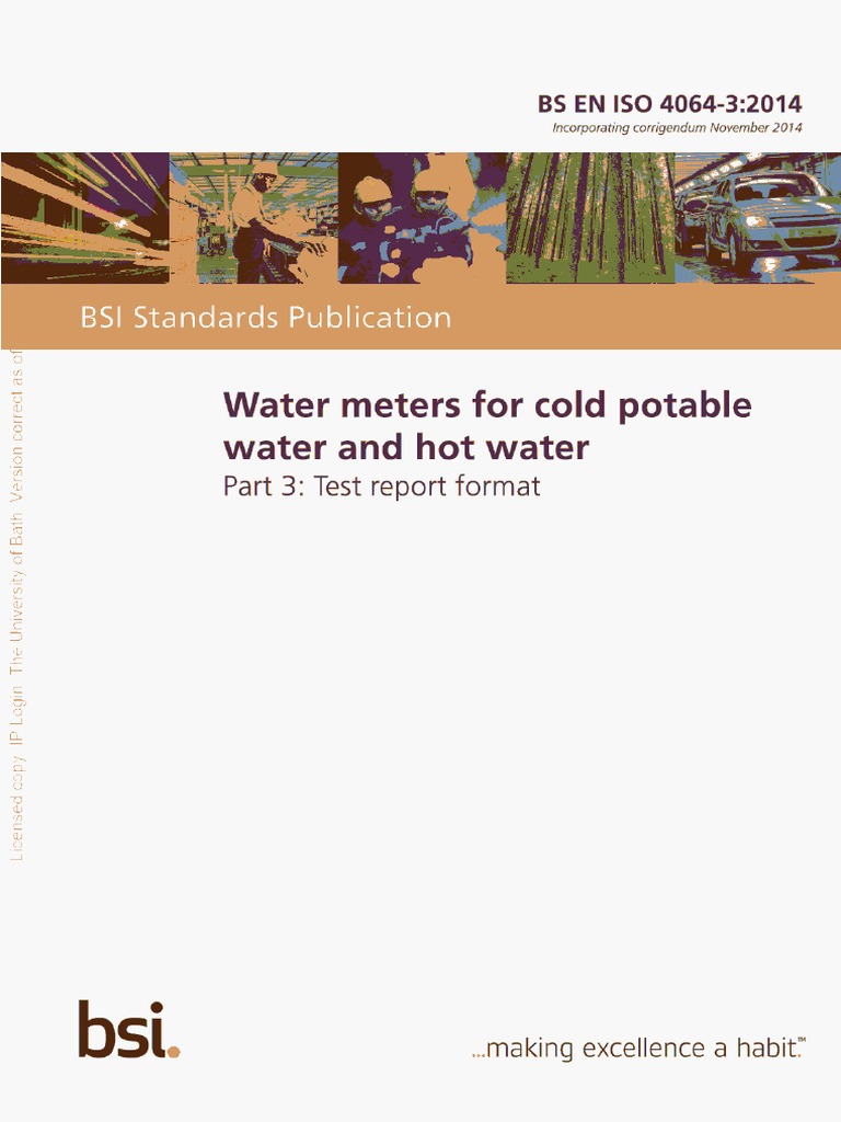 ISO 4064-2014 - Part3 - Test Report Format | PDF