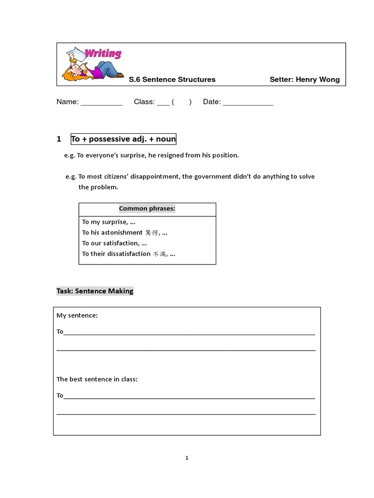 S6 Useful Sentence Structures | PDF