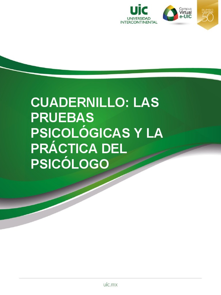 Act - 1.2 - Aguilar - Aguilar - Cuadernillo. Las Pruebas Psicológicas y La Práctica Del ...