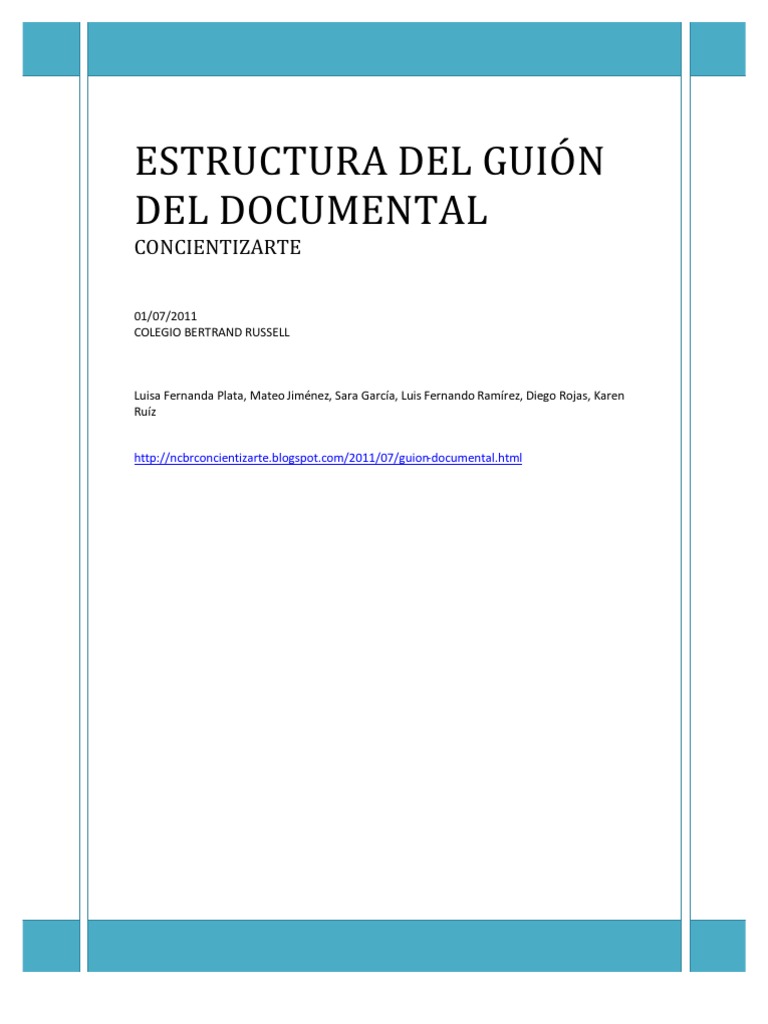 Estructura Del Guion Del Documental | PDF | Agua | Vida