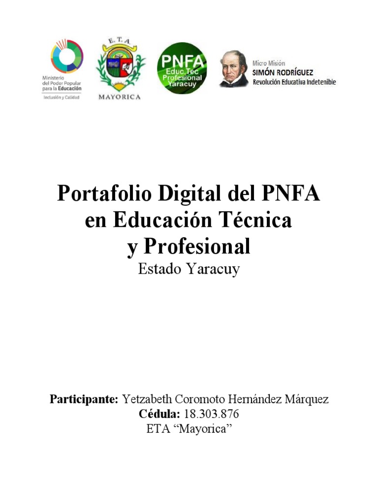 Portafolio Digital - TSU Yetzabeth Hernández (PNFA JULIO 2019) | PDF ...