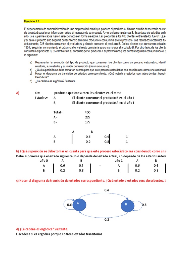 Iop2 - Ejercicios 1 | PDF | Cadena Markov | Aleatoriedad