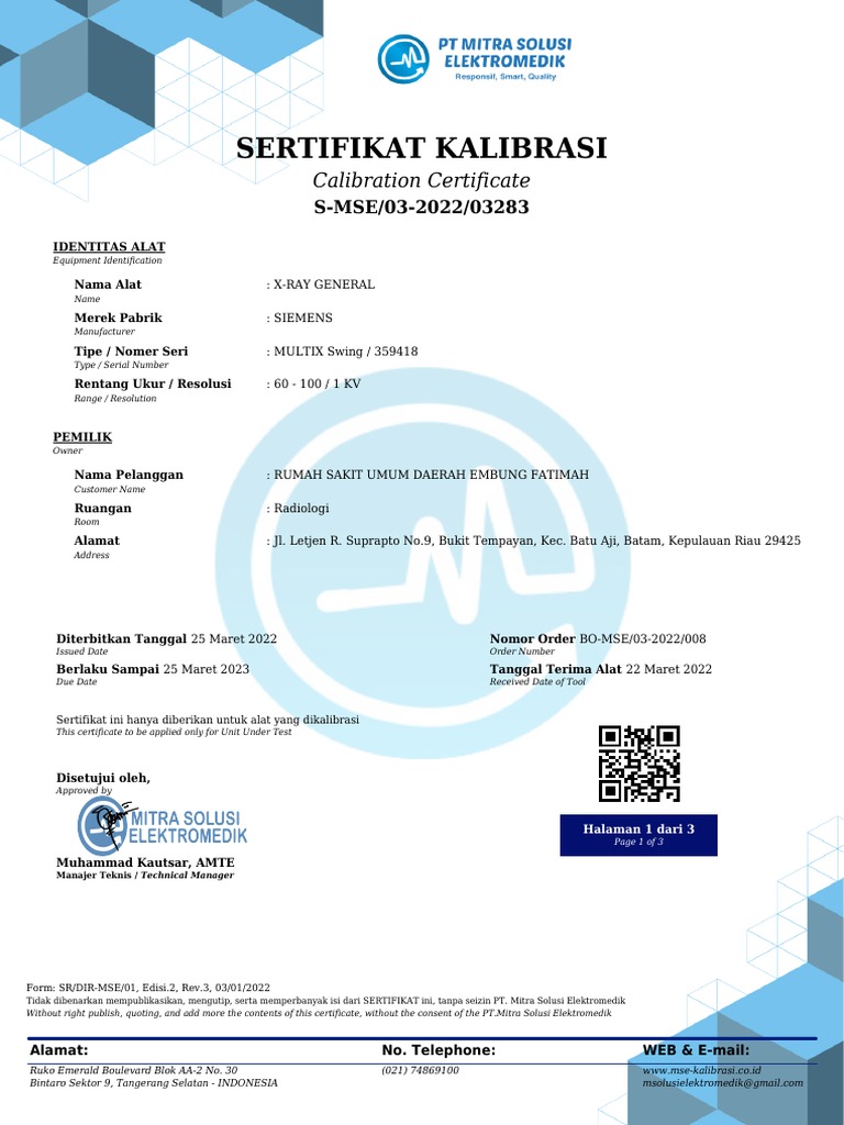 S-MSE.03-2022.03283 - X-RAY - Radiologi | PDF