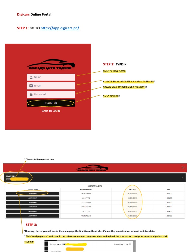 Digicars Online Portal Guide | PDF