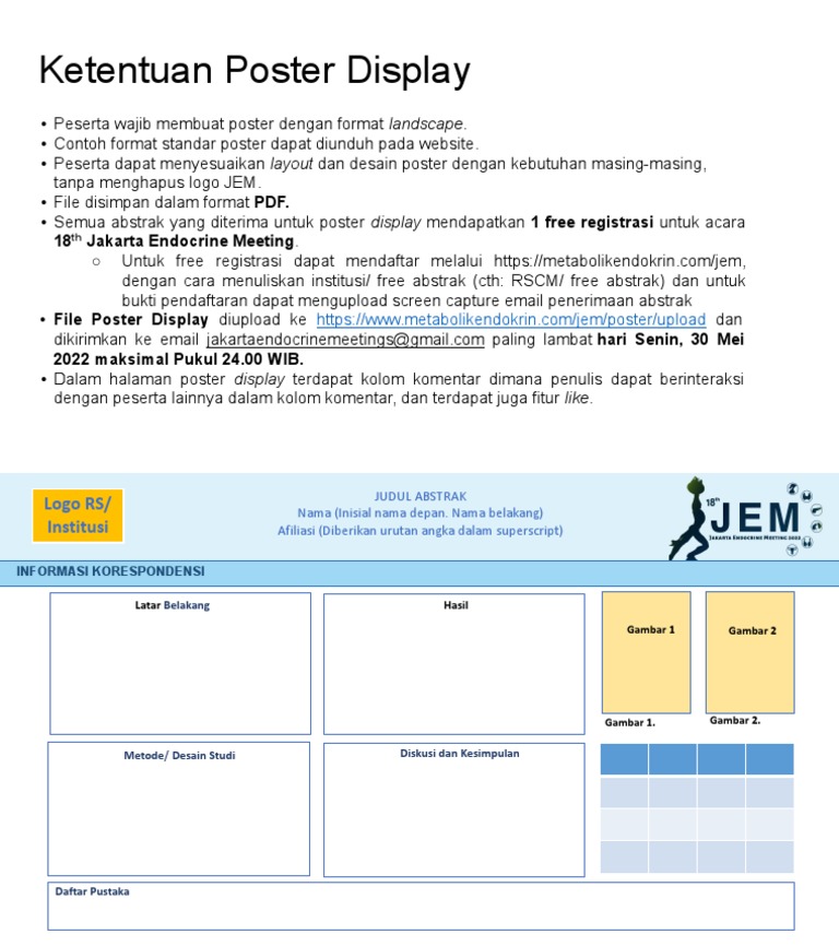 Ketentuan Dan Contoh Template Poster Display Original Article Dan ...