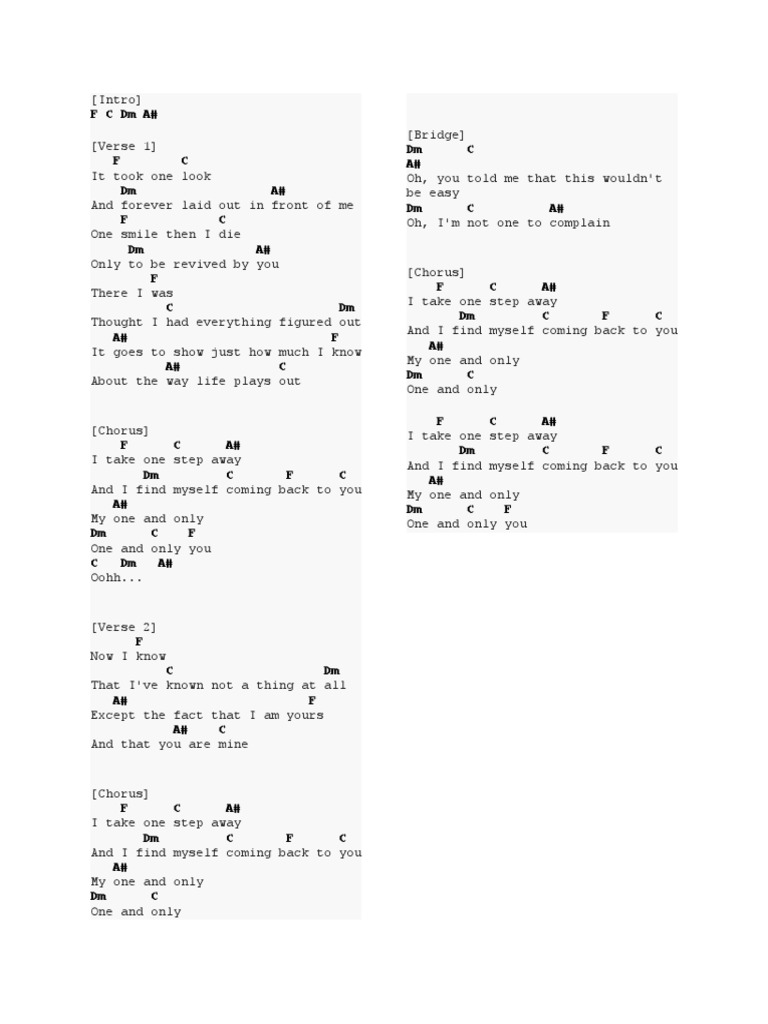 Your Song - My One and Only | PDF | Music Theory | Musical Forms