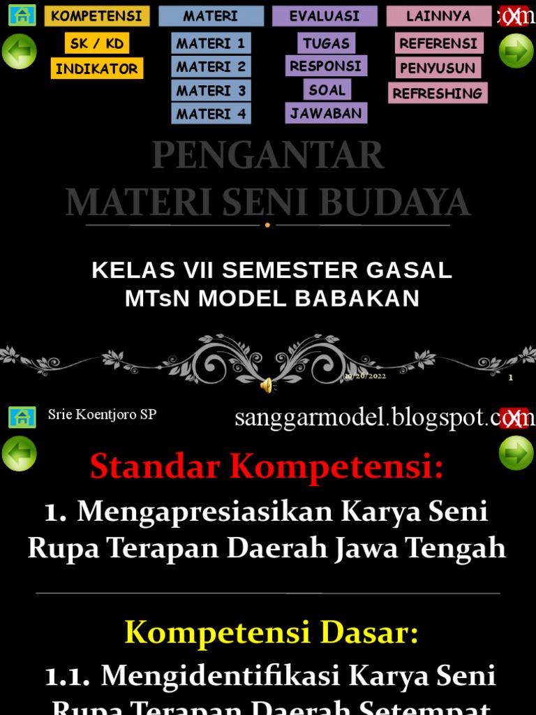 Pengantar Seni Budaya Dan Keterampilan 7 | PDF