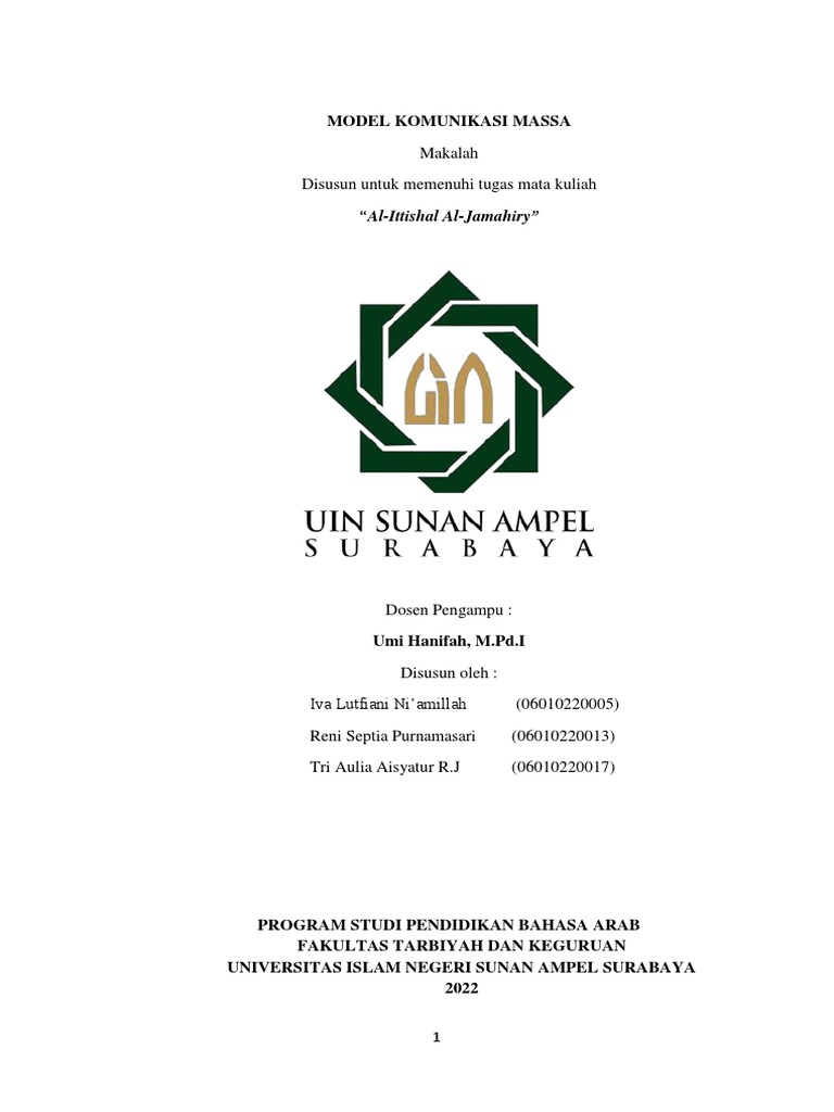 Model Komunikasi Massa dan Variannya | PDF