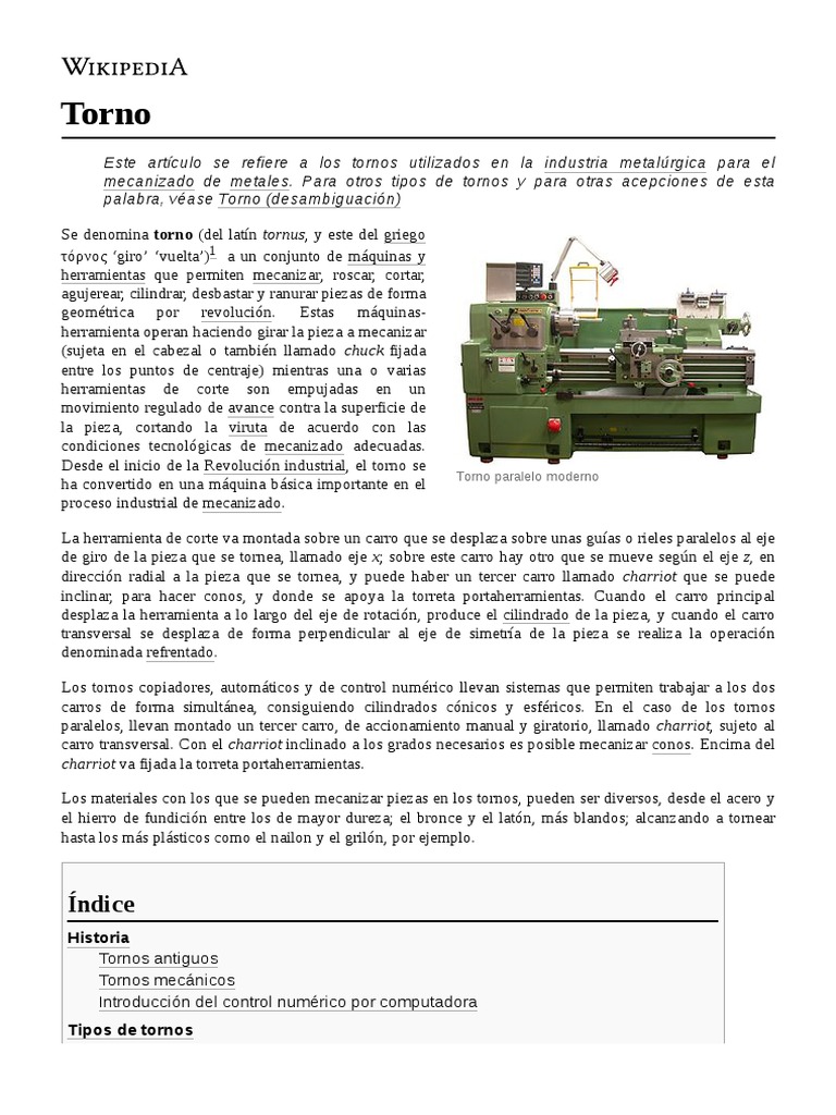 Torno | PDF | Perforar | Metalurgia