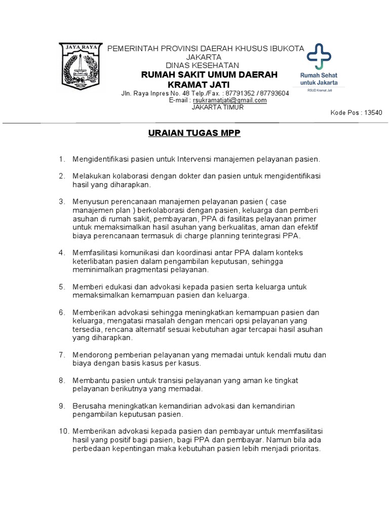 Uraian Tugas MPP | PDF