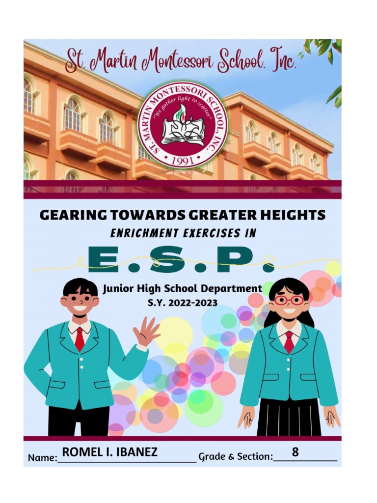 ESP 8 Unit 1 Learning Activities 22 23 | PDF