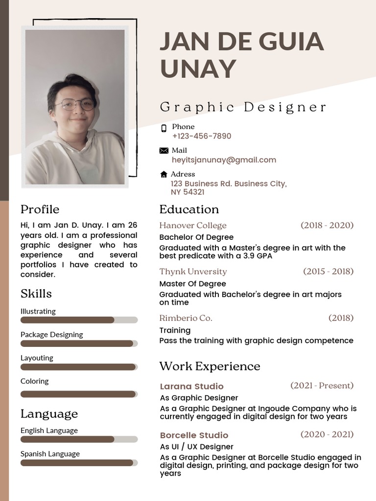 Resume (Performance Task 1 FINALS) Jan Unay | PDF | Art