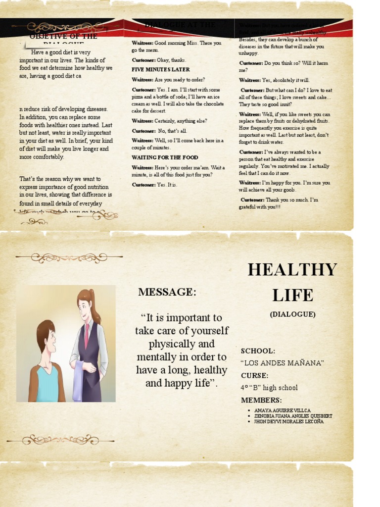 Triptico Ingles | PDF | Waiting Staff | Nutrition