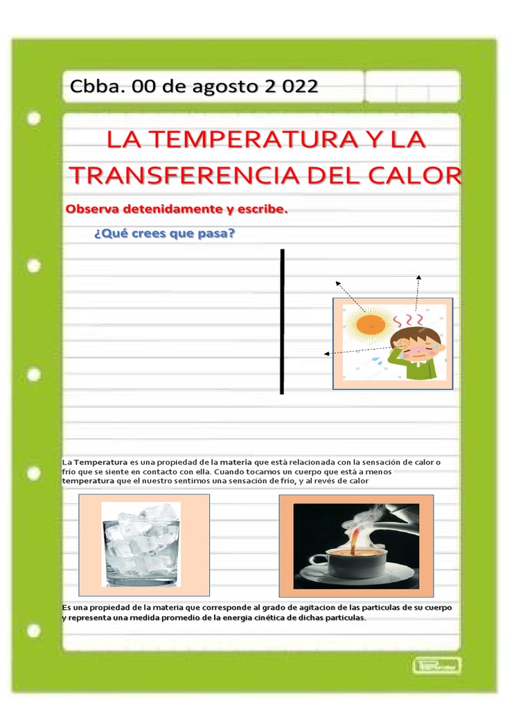 Transferencia Del Calor | PDF | Temperatura | Calor