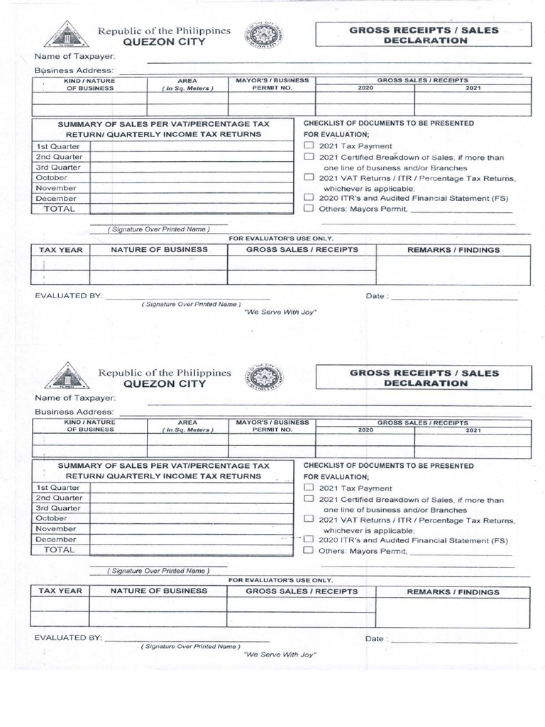 Sales Declaration For 2022 | PDF
