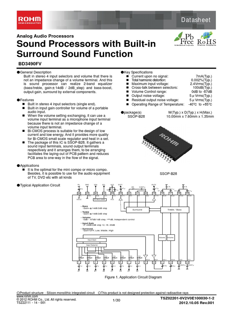 BD3490FV Rohm | PDF | Frequency | Microphone