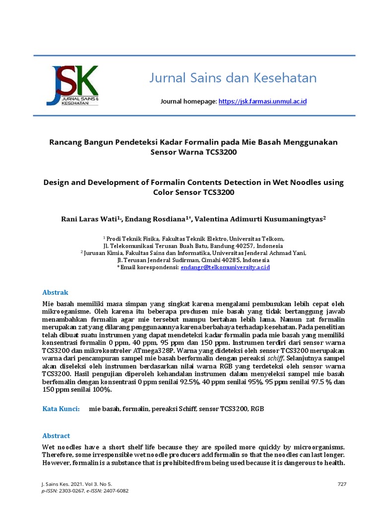 TCS3200 Formalin | PDF