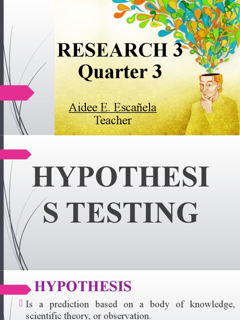 Research 3 Quarter 3 LESSON-2-HYPOTHESIS-TESTING | PDF | Statistical ...