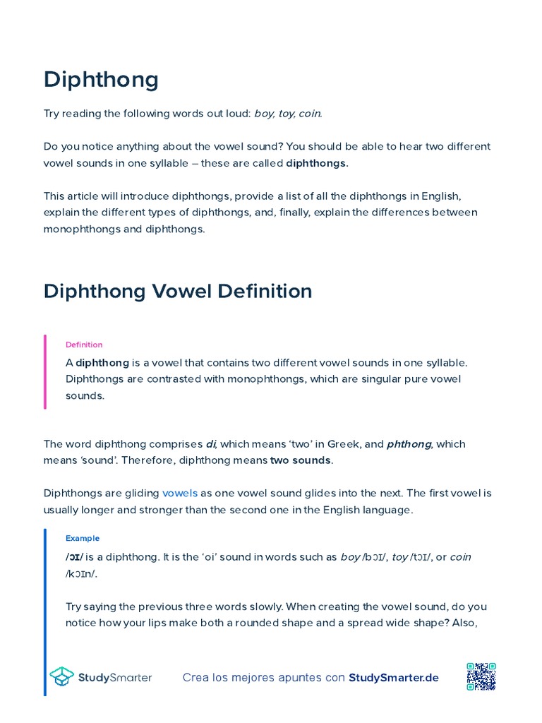 Diphthong | PDF | Vowel | Human Voice