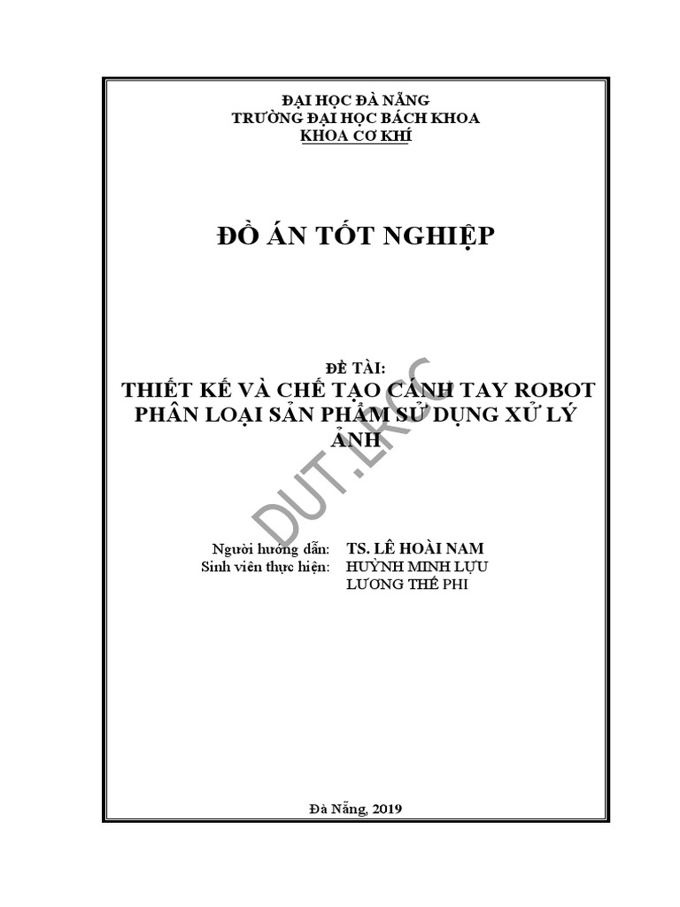(123doc) - Thiet-Ke-Va-Che-Tao-Canh-Tay-Robot-Phan-Loai-San-Pham-Su-Dung-Xu-Ly-Anh | PDF